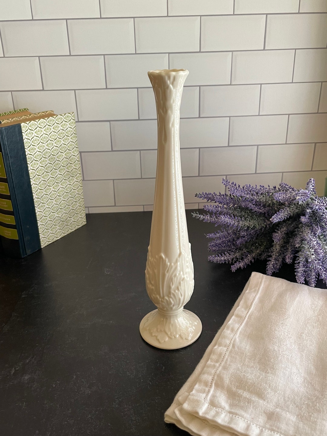 Vintage Lenox Woodland Collections Vase Tall Ivory Bud Vase With 24K ...