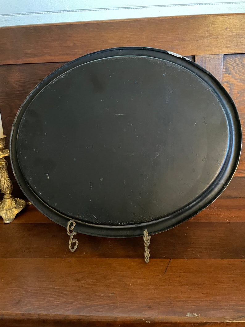 Antique Handpainted Tole Tray Oval French Toleware Large Decorative ...