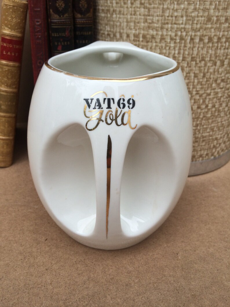 White Pitcher Barware Pitcher Vat 69 Gold Pitcher Advertising - Etsy