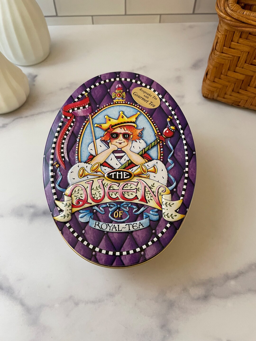 Vintage Mary Engelbreit Tin Queen of Everything Keepsake Tin Empty ...