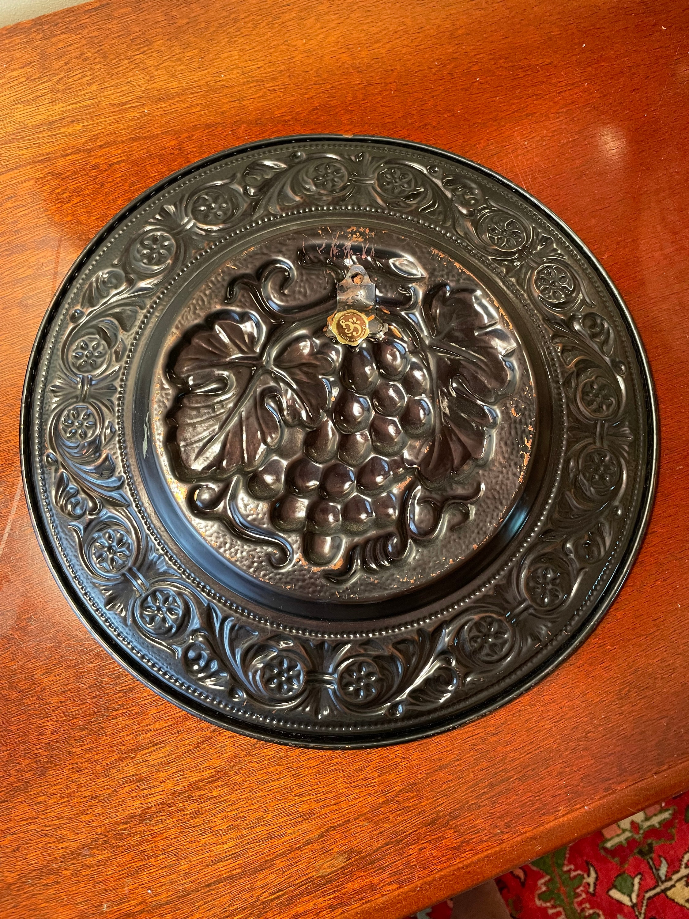Coppercraft Guild Copper Plate Embossed Grapes and Leaves Mid - Etsy