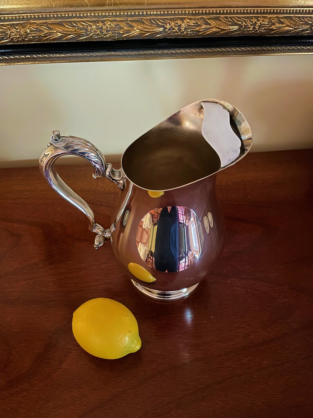 Silver Plate Pitcher Wm Rogers Silver Pitcher With Ornate Handle and ...