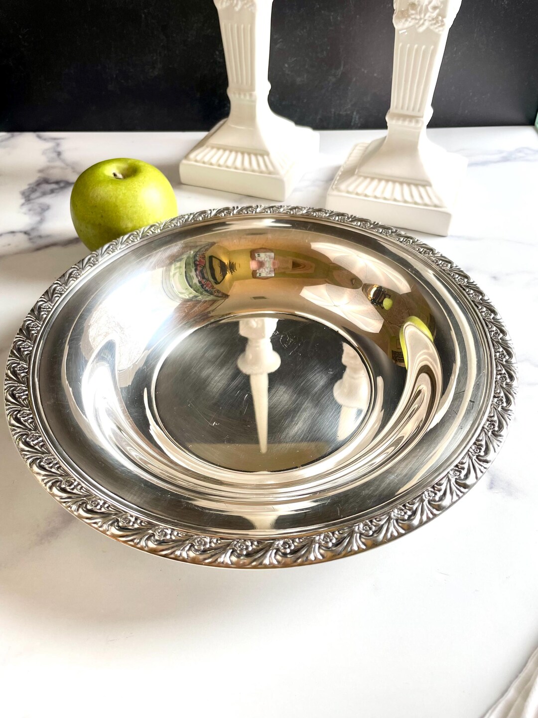 Vintage Wm Rogers Silver Plate Serving Bowl: Holiday Dinner Table Decor ...