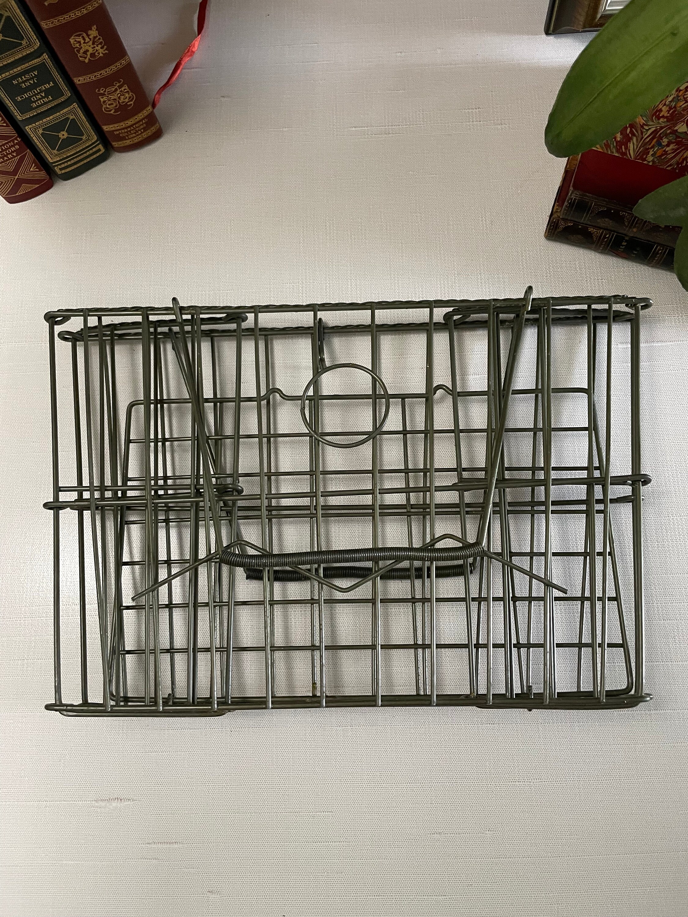 Vintage Folding Wire Basket Collapsible Rectangular Basket - Etsy