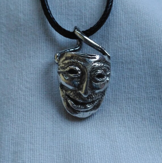 Shakespeare Comedy Theatre Mask Pendant Sterling Silver 925 | Etsy