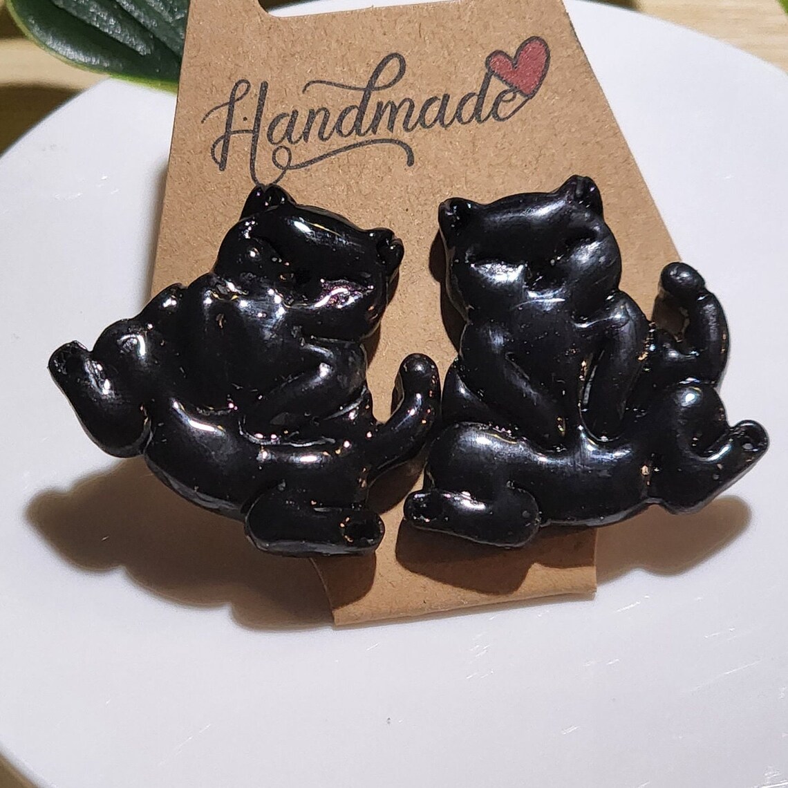 The Cat Collection 2 Handmade Clay Cat Earrings - Etsy