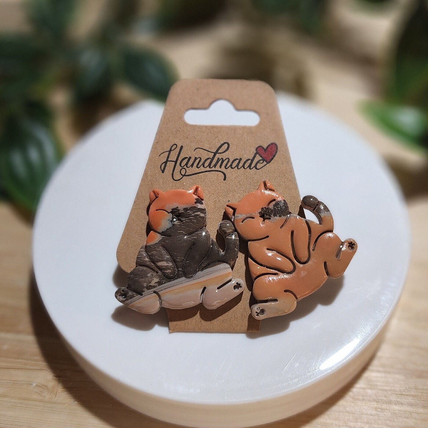 The Cat Collection 2 Handmade Clay Cat Earrings - Etsy