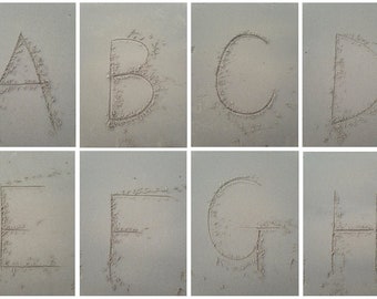 Alphabet Photos Drawn in Sand Capital Letters/uppercase Pdf - Etsy