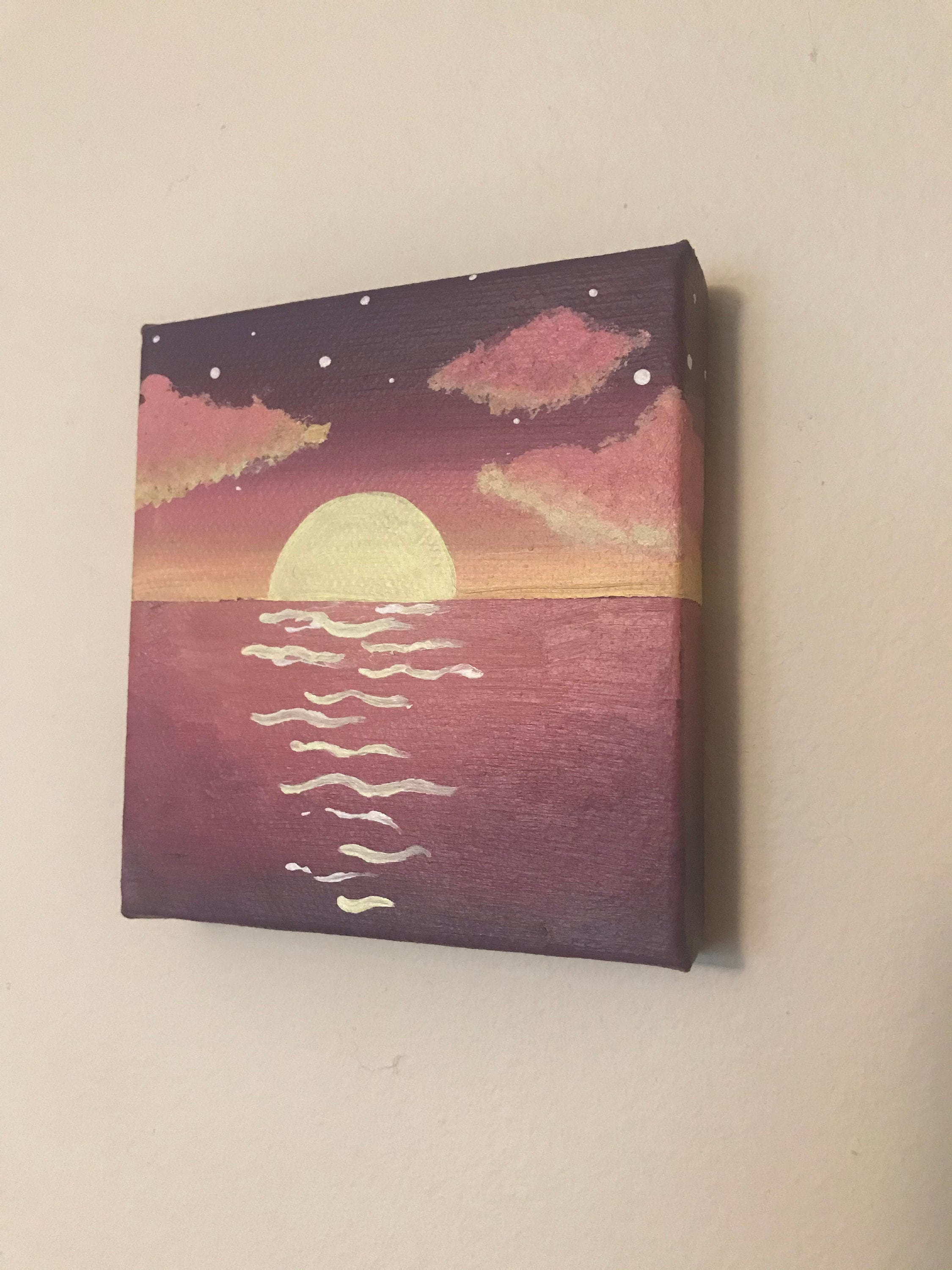 Original Sunset Canvas Painting - Etsy UK