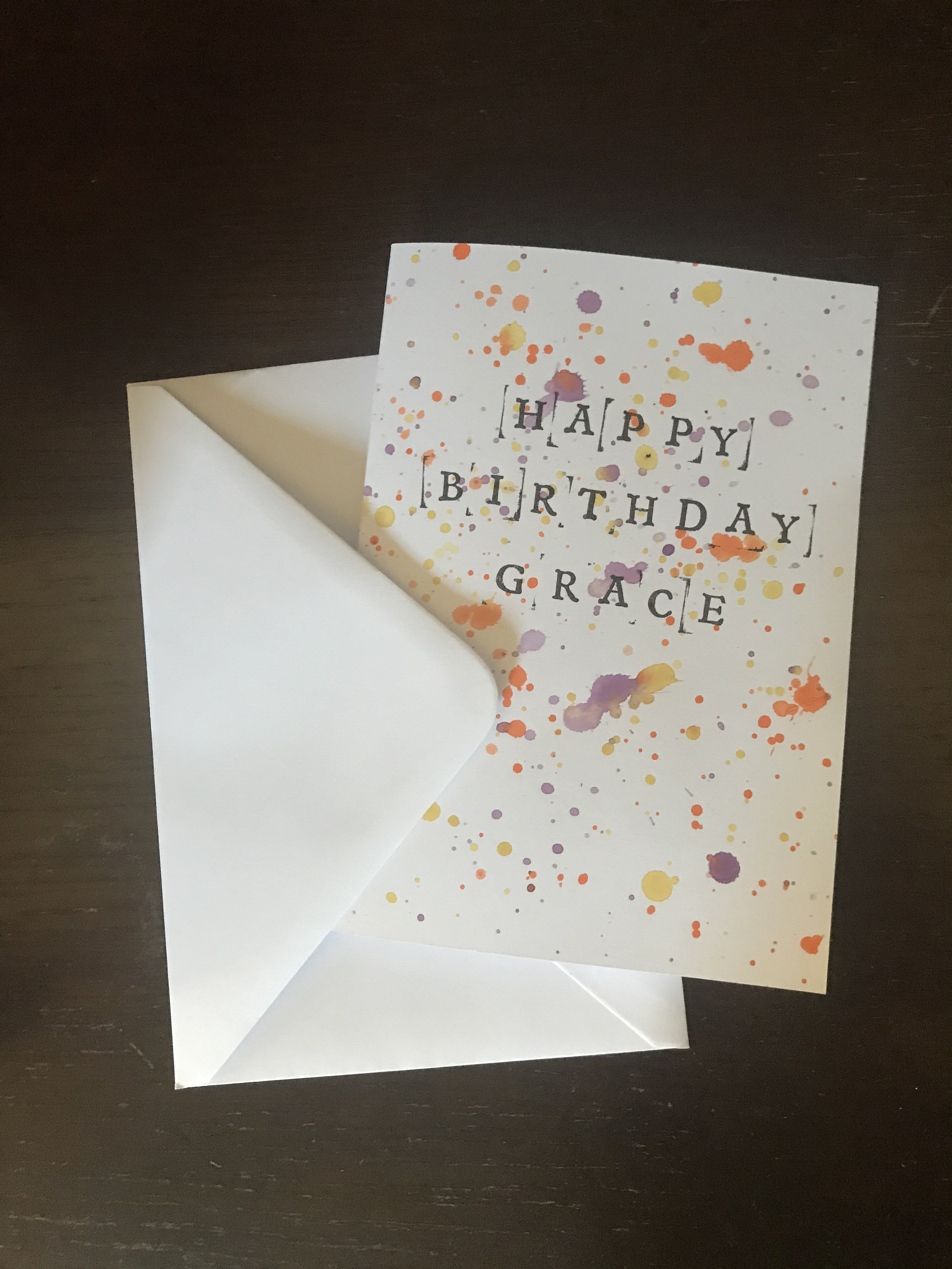 Personalised Happy Birthday Card - Paint Splatter Design - Etsy UK