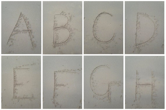 Alphabet Photos Written in Sand Capital Letters/uppercase | Etsy