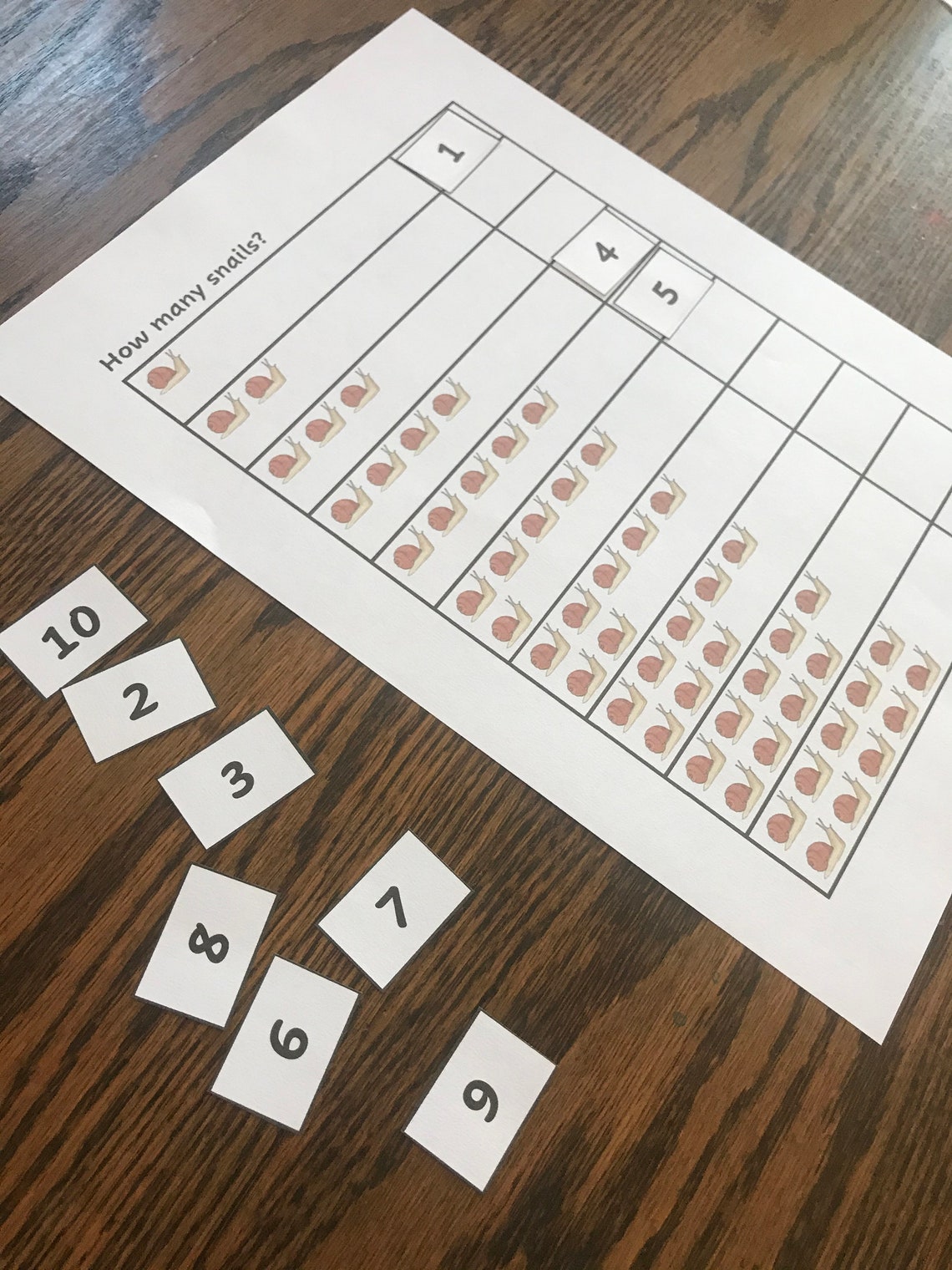 Number Counting Cards 1-10 and Counting Activity Sheets With | Etsy