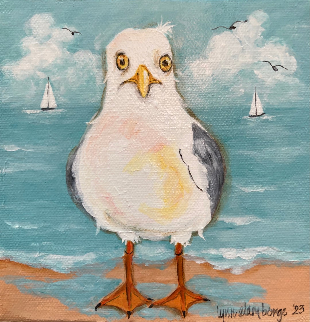 Larry the Seagull (beach Art) - Etsy