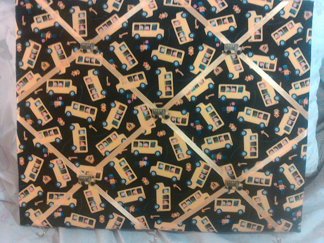 Cute School Bus Themed Memory Board With Matching Accent Buttons - Etsy