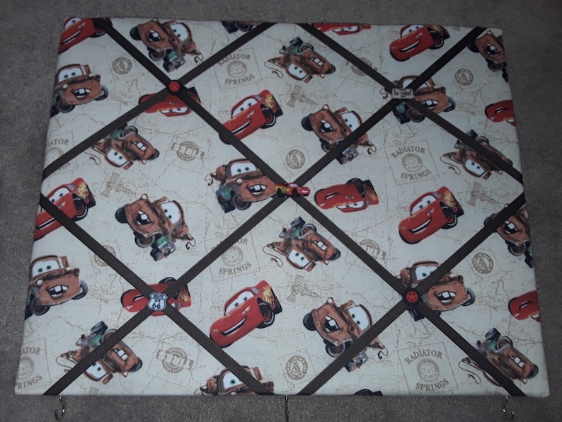 Disney's 'cars' Themed Memory Board With Matching Accent Buttons - Etsy