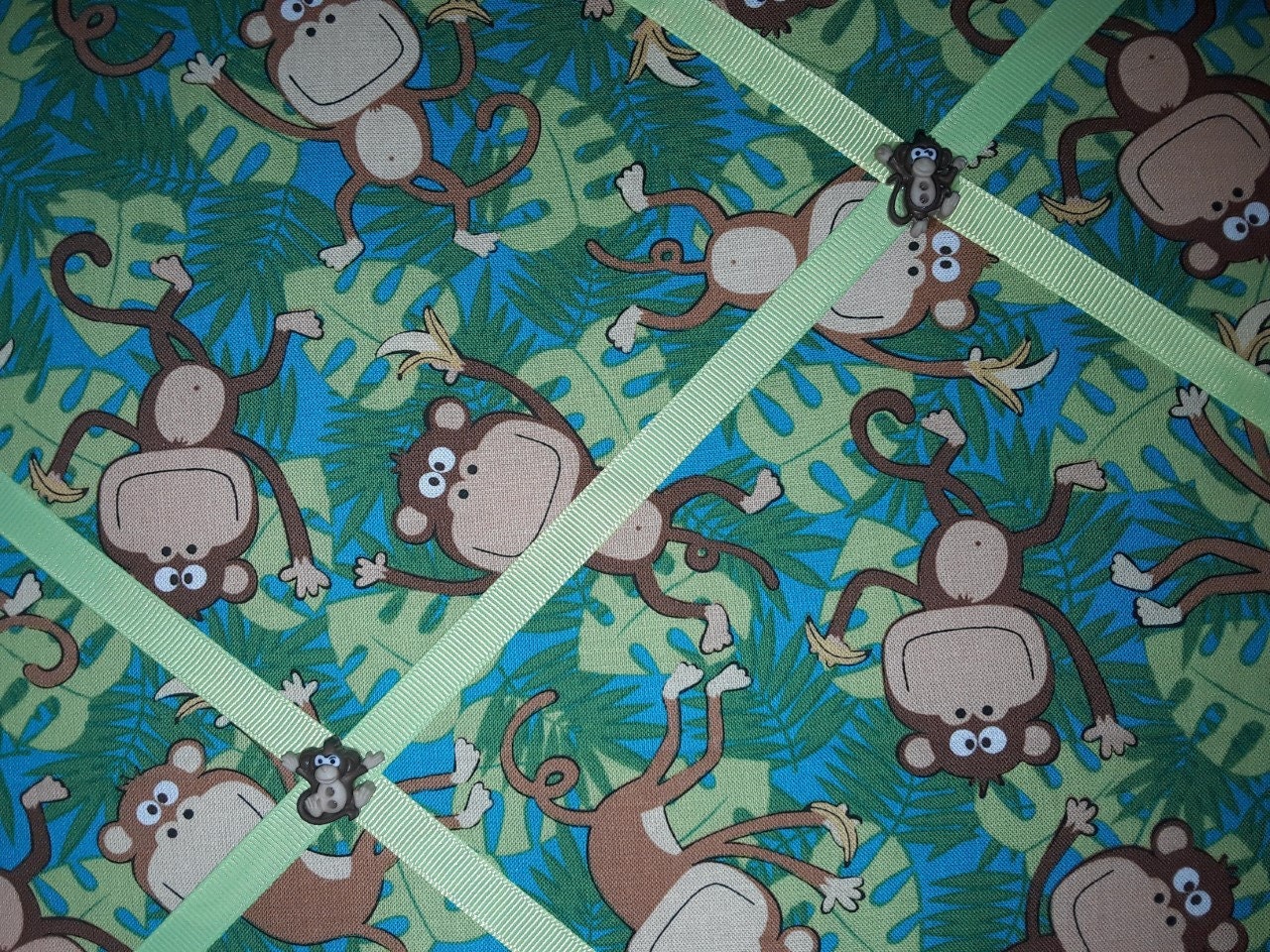 Cute Monkey's Themed Memory Board With Matching Accent Buttons - Etsy