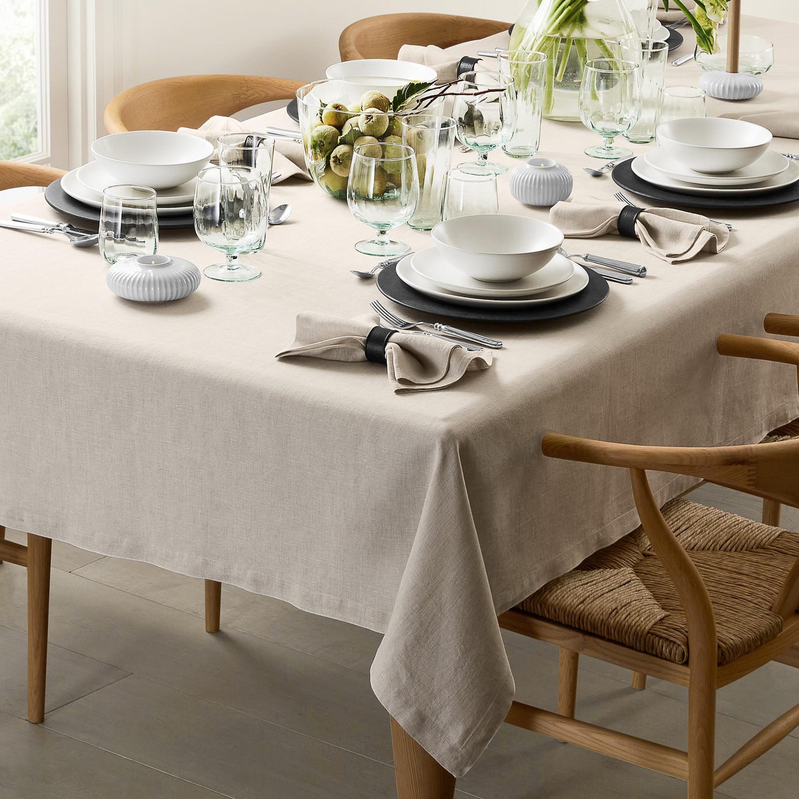 30 COLORS 100% Pure Linen Linen Tablecloth in Various Colors. Round ...