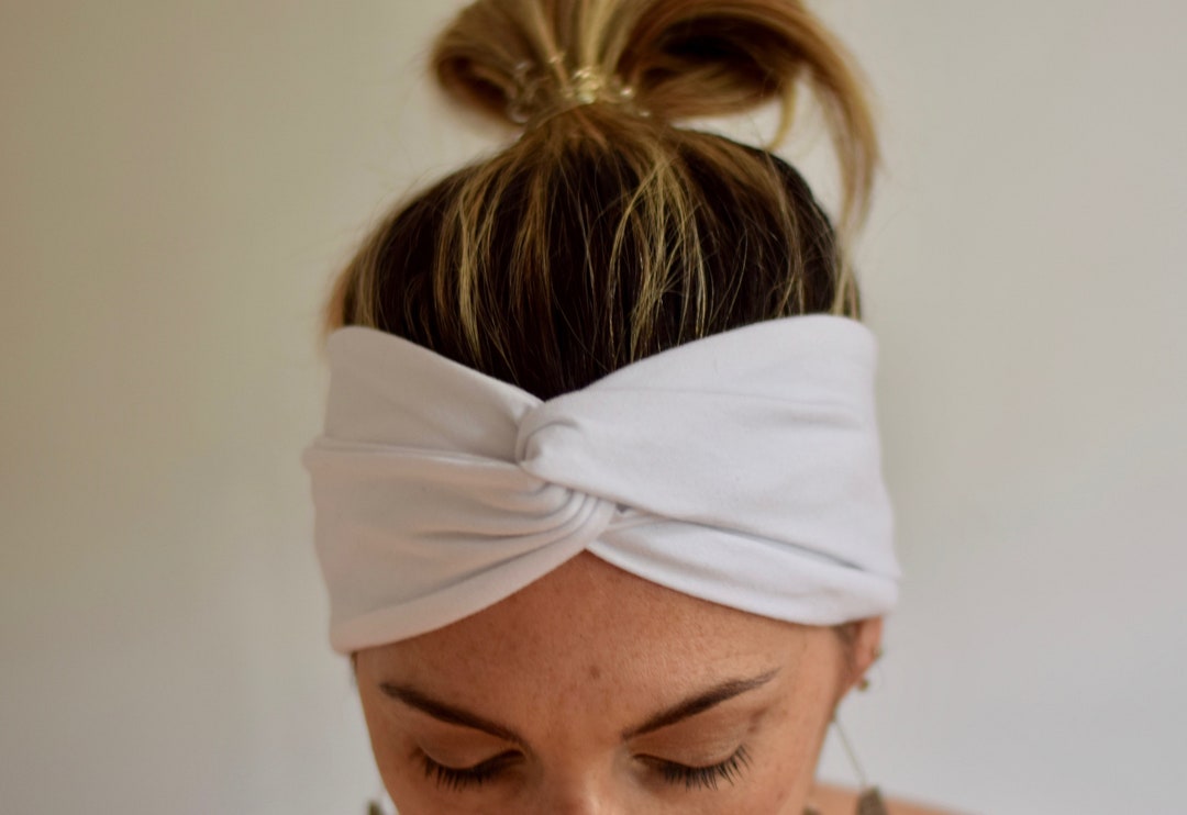White Headband Solid Headbands for Women White Faux Turban - Etsy