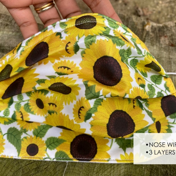 Sunflower Face Mask - Etsy