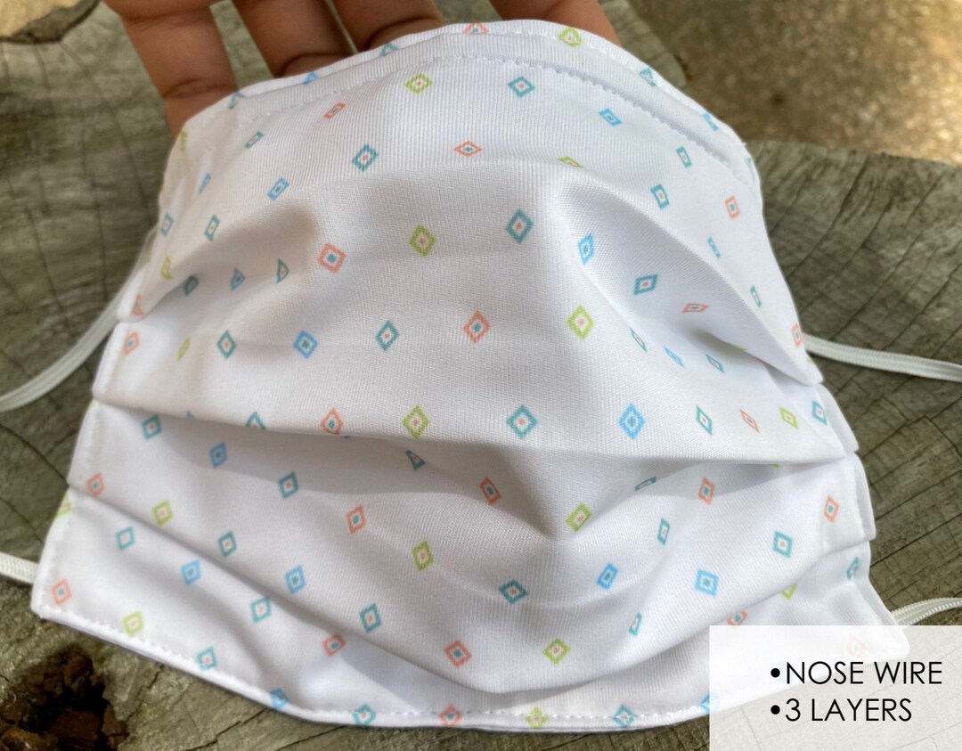 Nose Wire Face Mask - 3 Layers Face Mask - Cotton Face Mask - Polyester ...