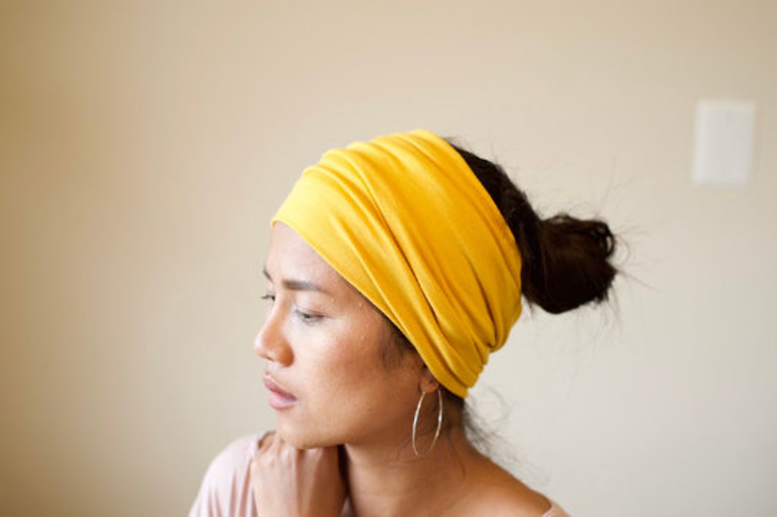 A-9 Yellow Headband Double Wide / Double Thick 100% Lycra No - Etsy