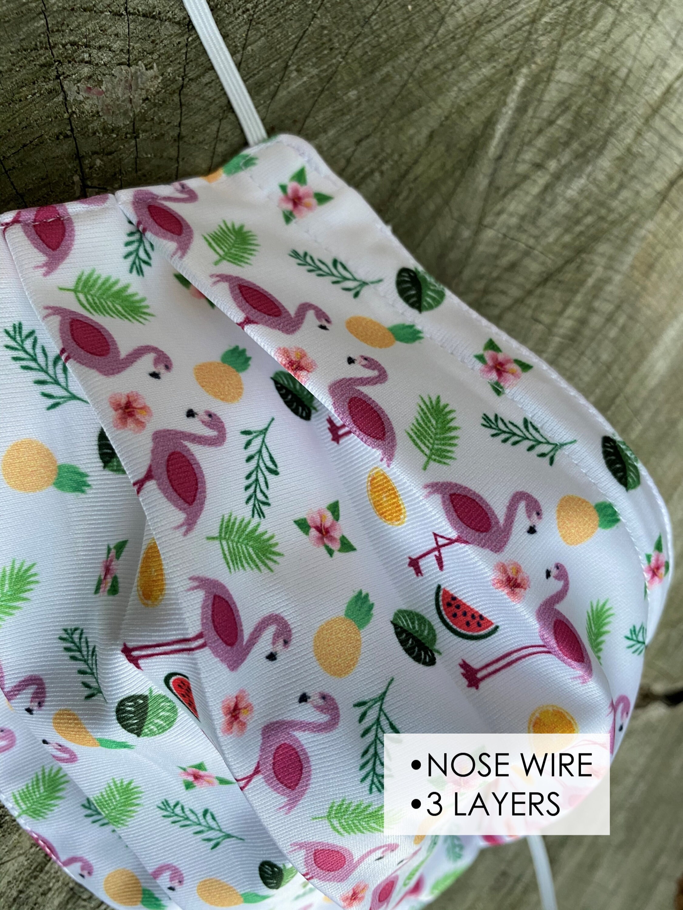 Nose Wire Face Mask Flamingo Party Face Mask 3 Layer Face - Etsy