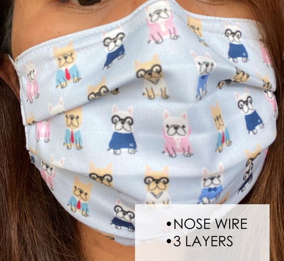 Nose Wire Face Mask 3 Layers Face Mask Cotton Face Mask | Etsy