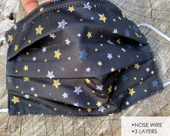 Star Face Mask Nose Wire Face Mask 3 Layer Face Mask | Etsy