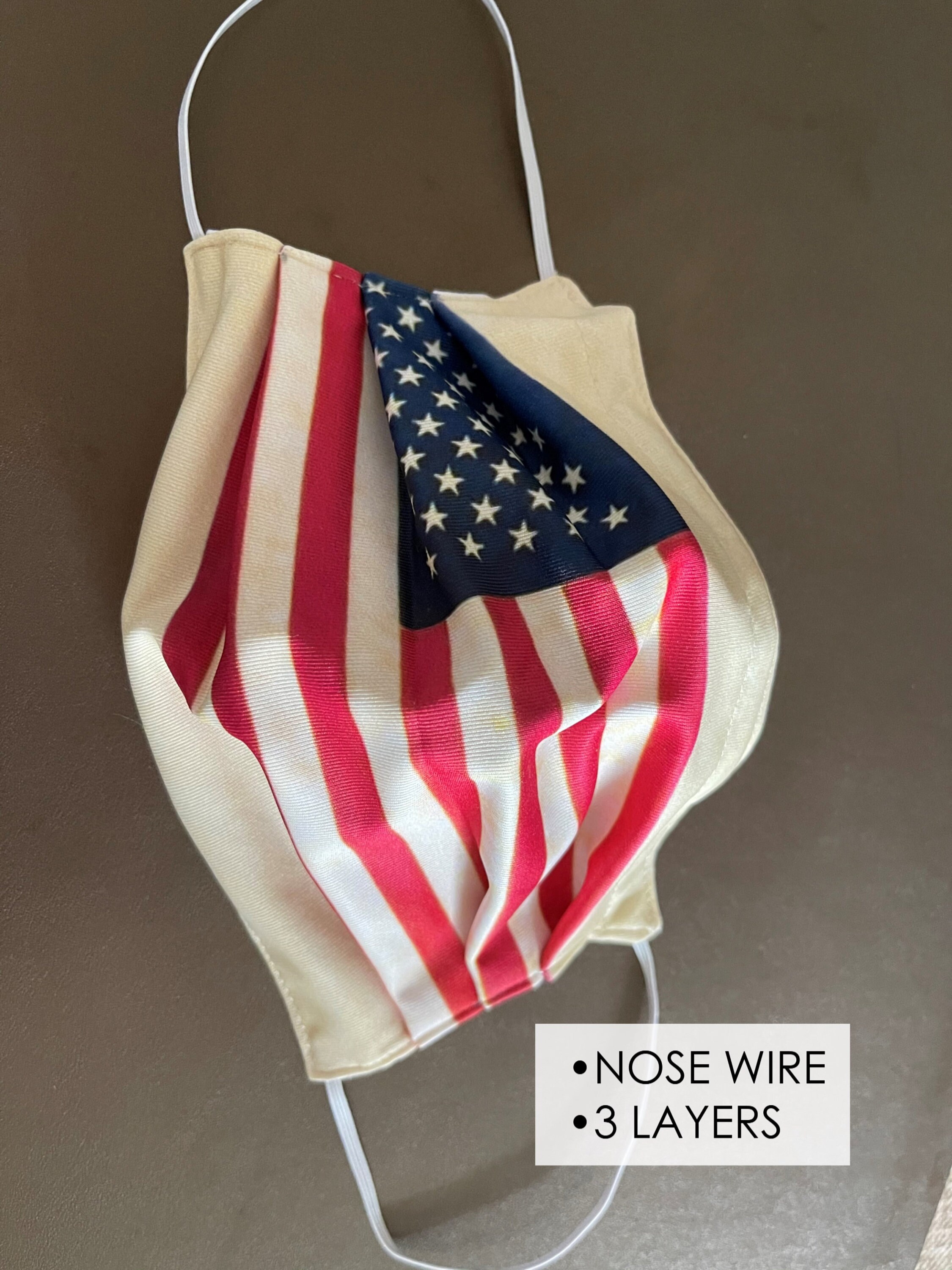 Nose Wire Face Mask American Flag Face Mask 3 Layers Face - Etsy