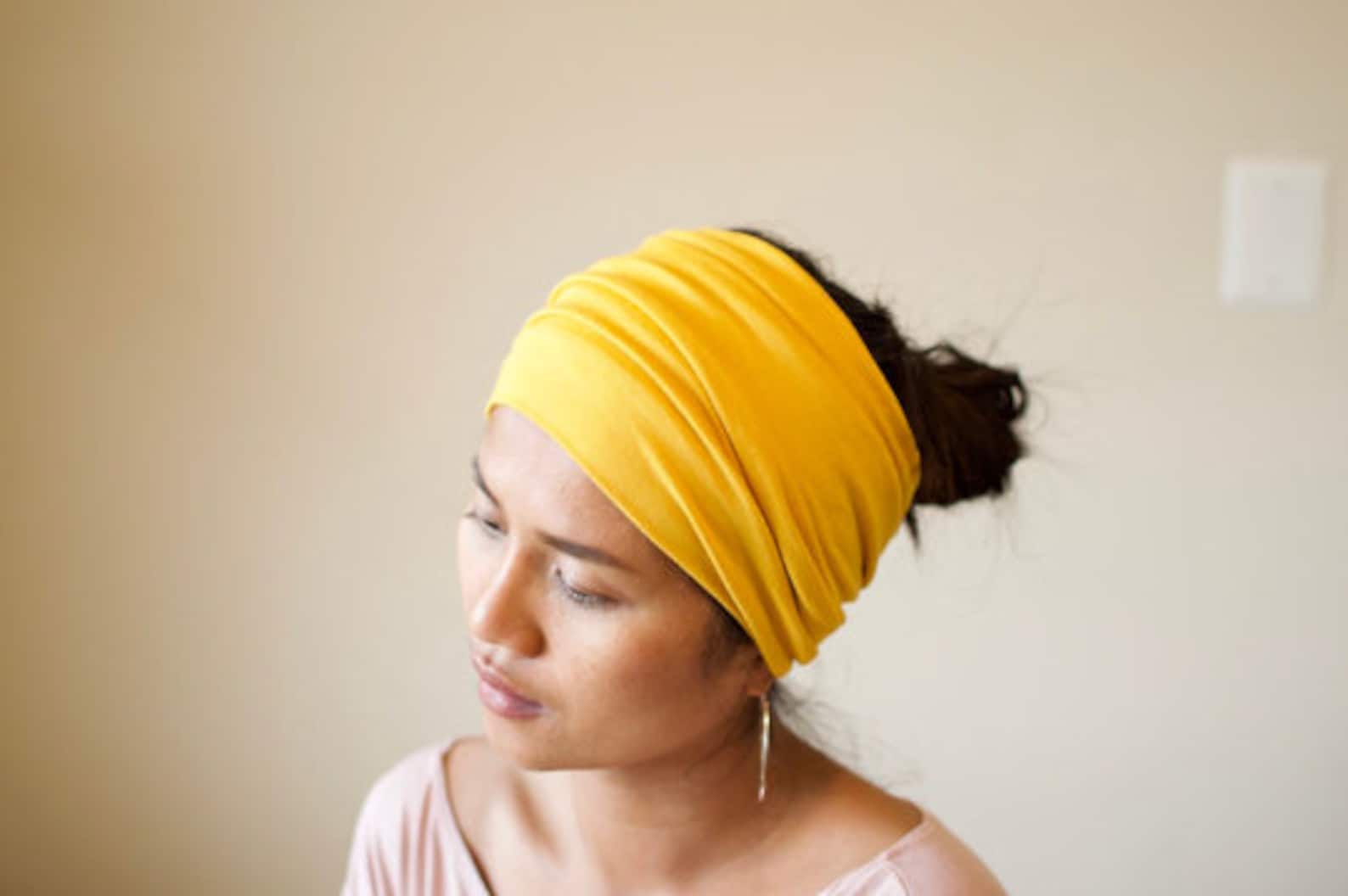 A-9 Yellow Headband Double Wide / Double Thick 100% Lycra No - Etsy