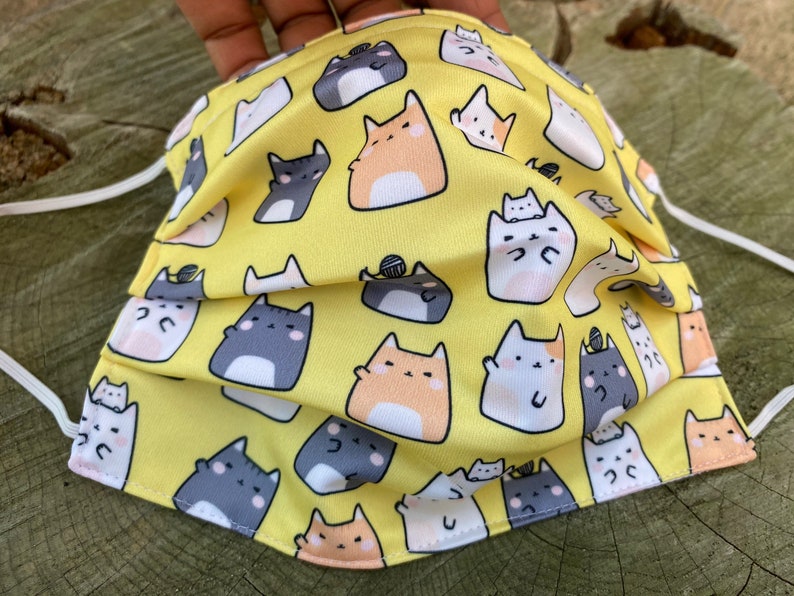 Nose wire face mask 3 layer face mask Cotton Polyester | Etsy