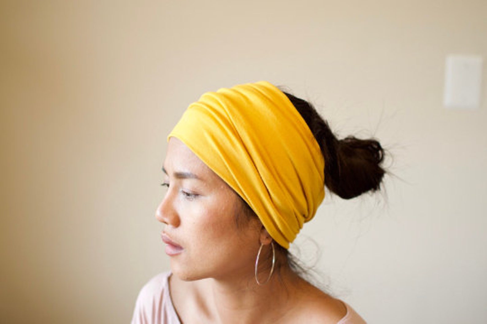 A-9 Yellow Headband Double Wide / Double Thick 100% Lycra No - Etsy