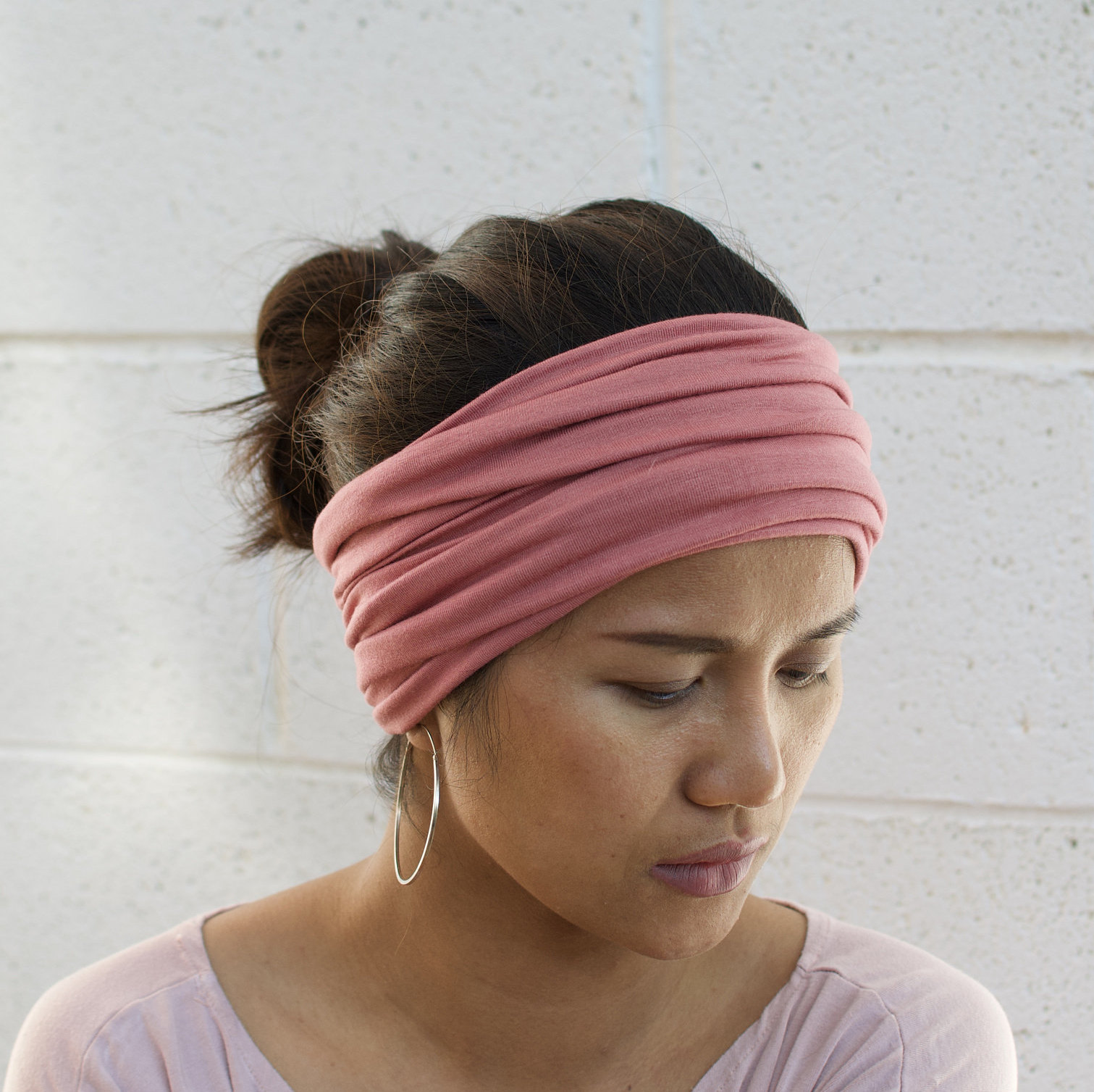 A-23 Earthy Pink Headband Double Wide / Double Thick 100% Lycra - No ...