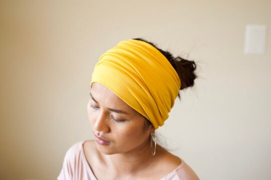 A-9 Yellow Headband Double Wide / Double Thick 100% Lycra No - Etsy