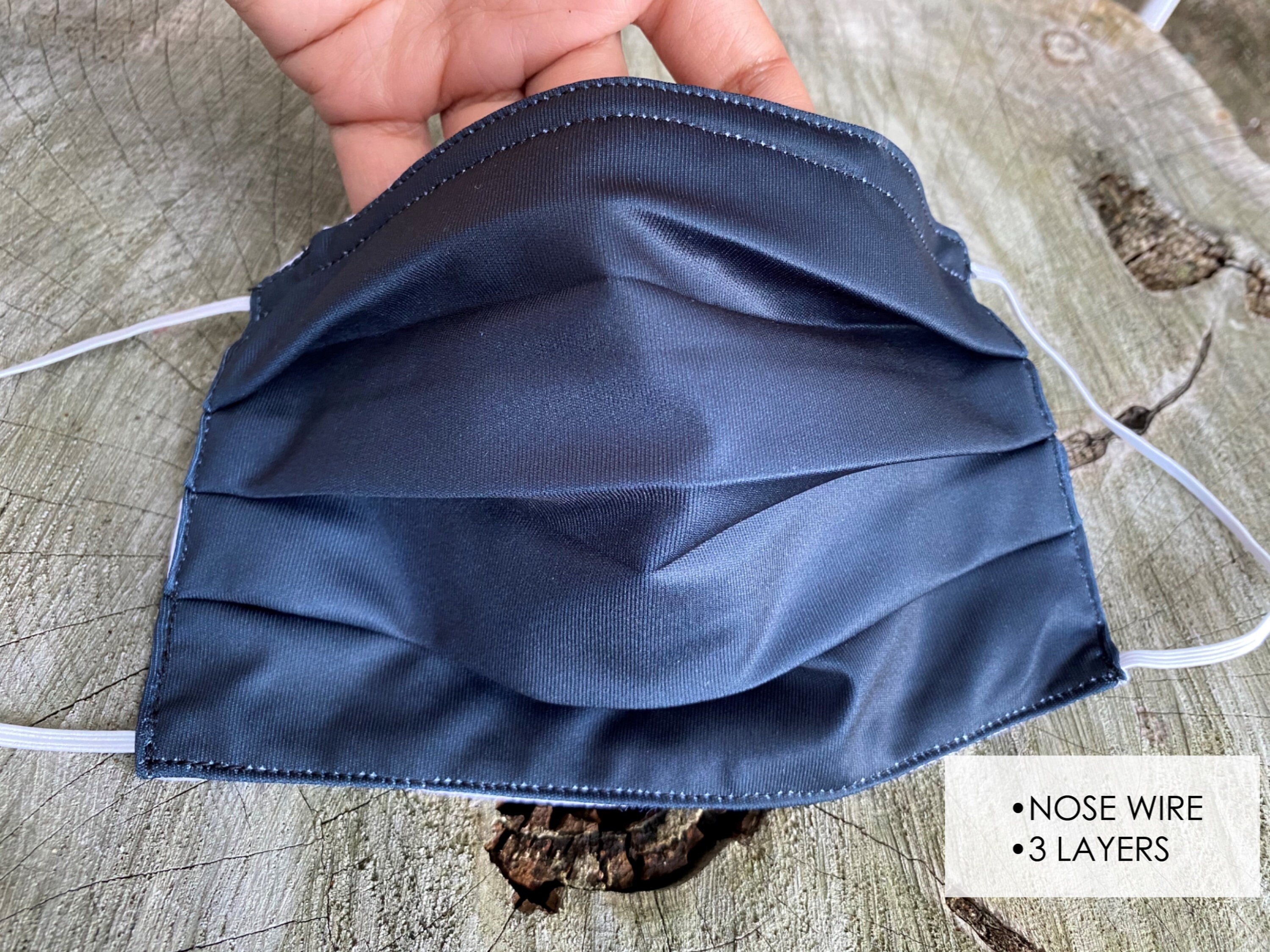 Solid Color Nose Wire Face Mask Folded Face Mask 3 Layer - Etsy