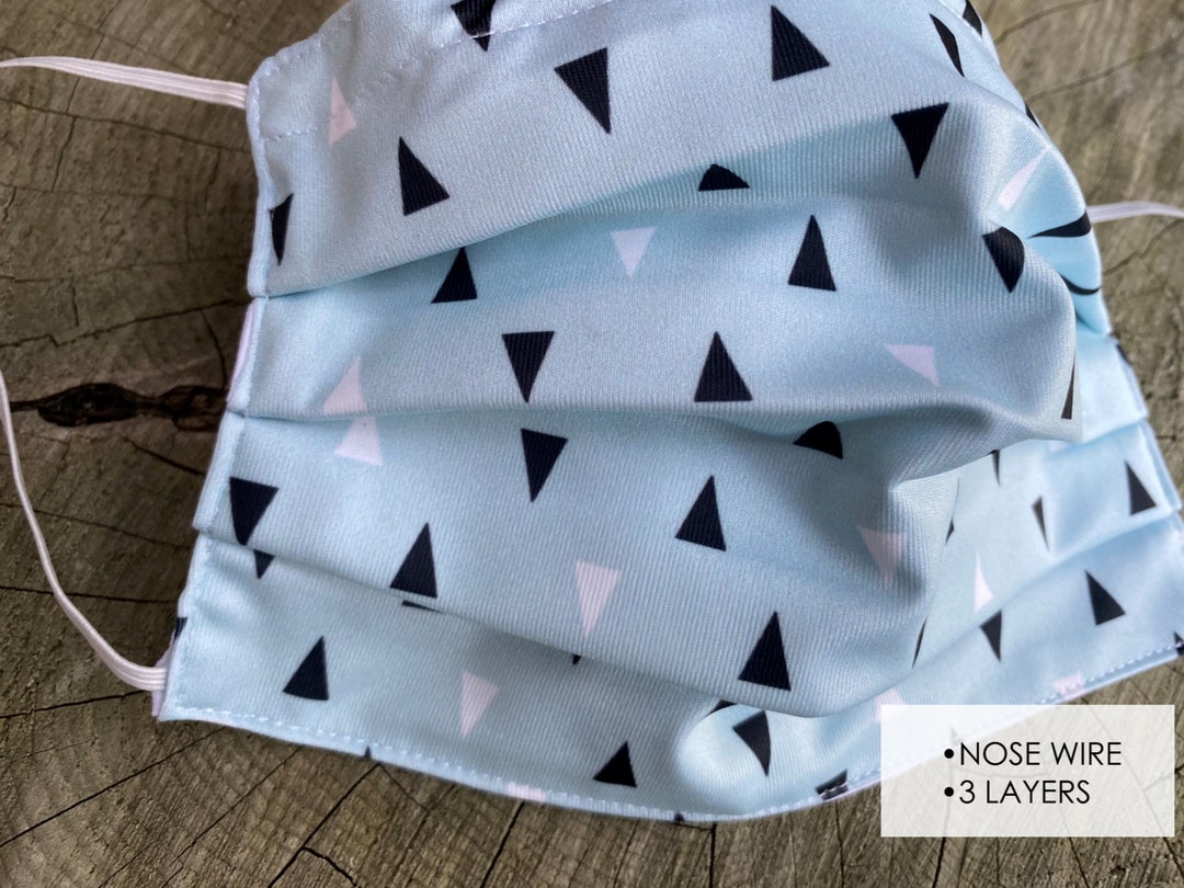 Nose Wire Face Mask - 3 Layer Face Mask - Graphic Face Mask - Triangle ...