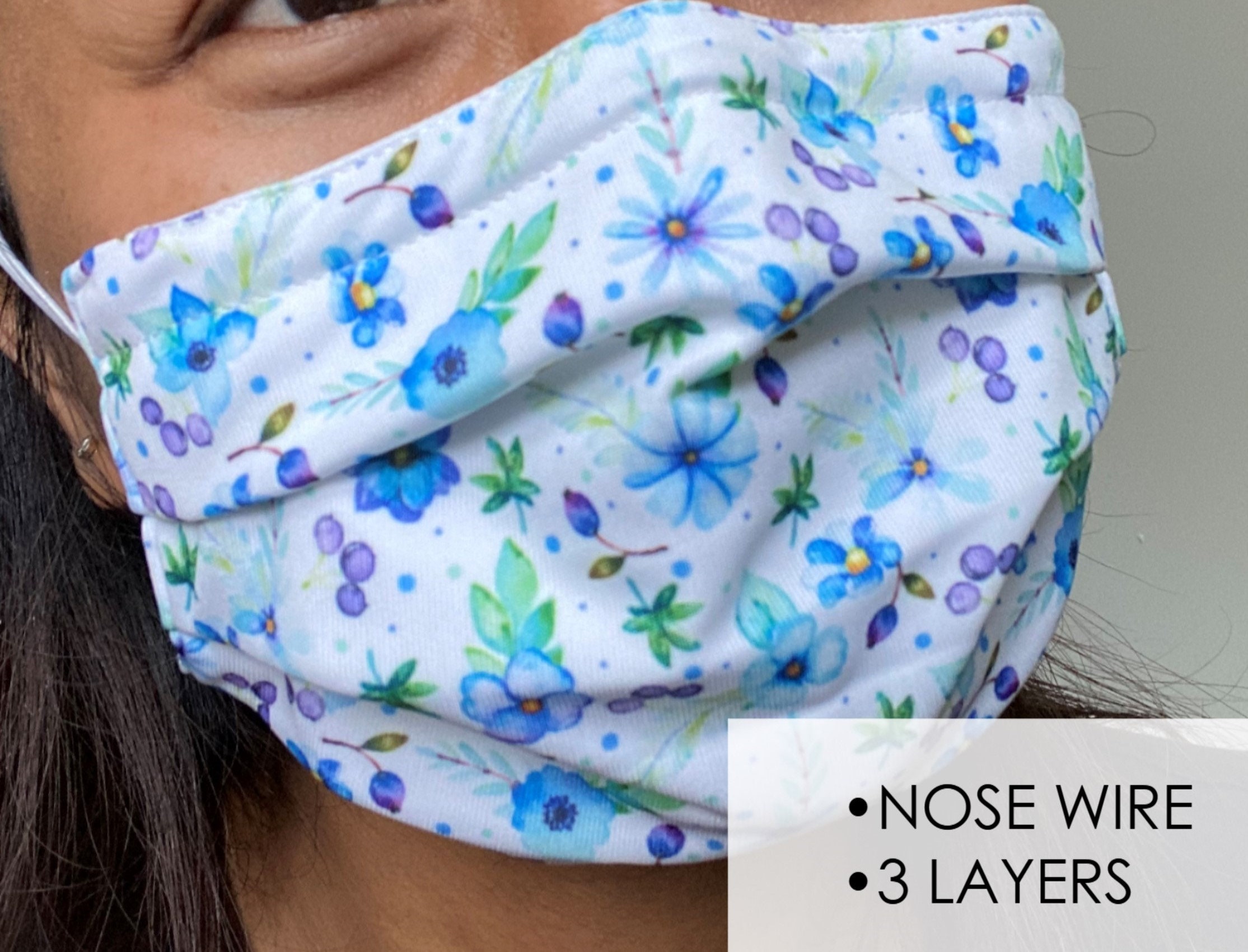 Flower Face Mask Nose Wire Face Mask Bouquet Face Mask 3 - Etsy