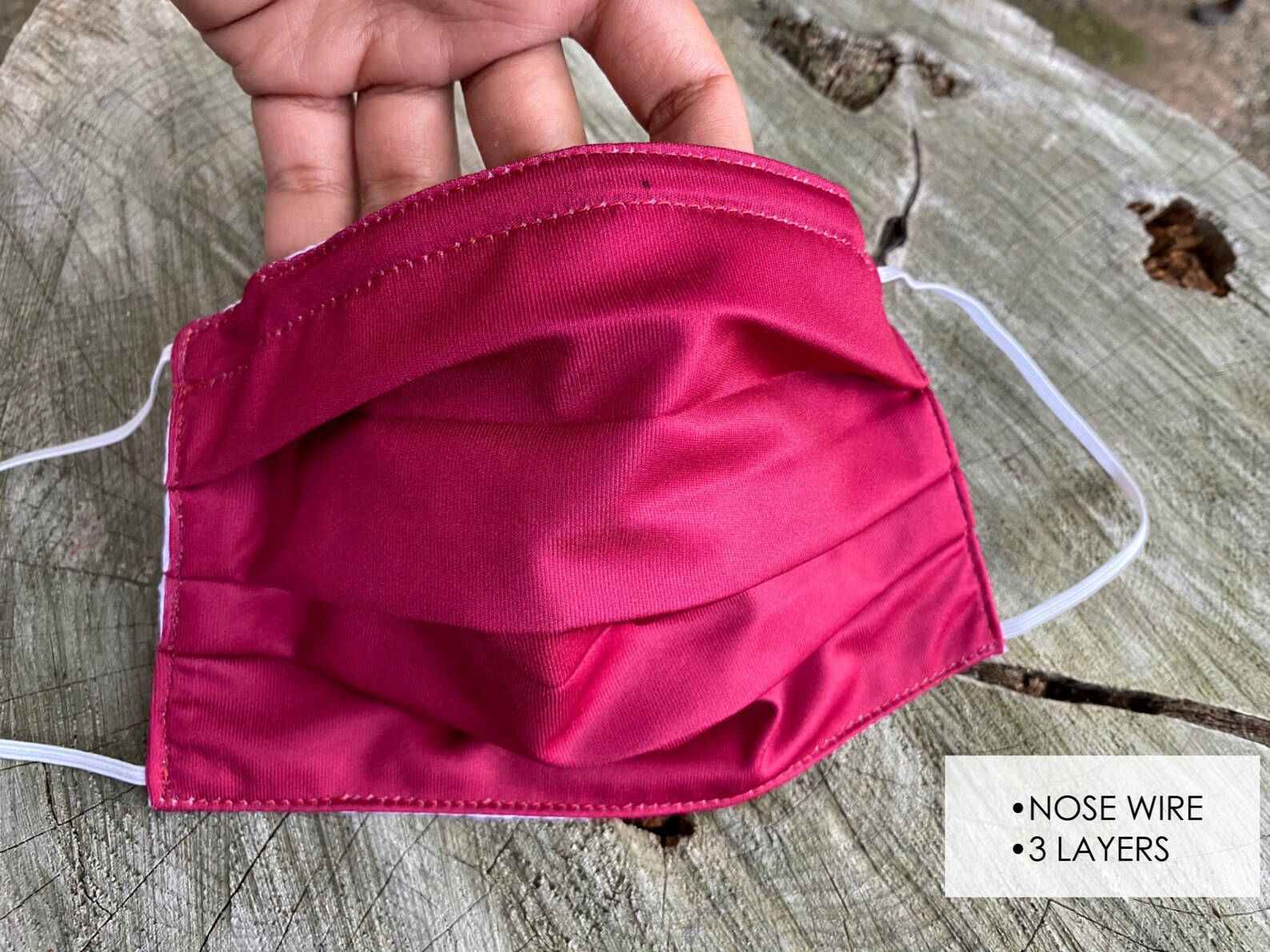 Solid Color Nose Wire Face Mask Folded Face Mask 3 Layer - Etsy