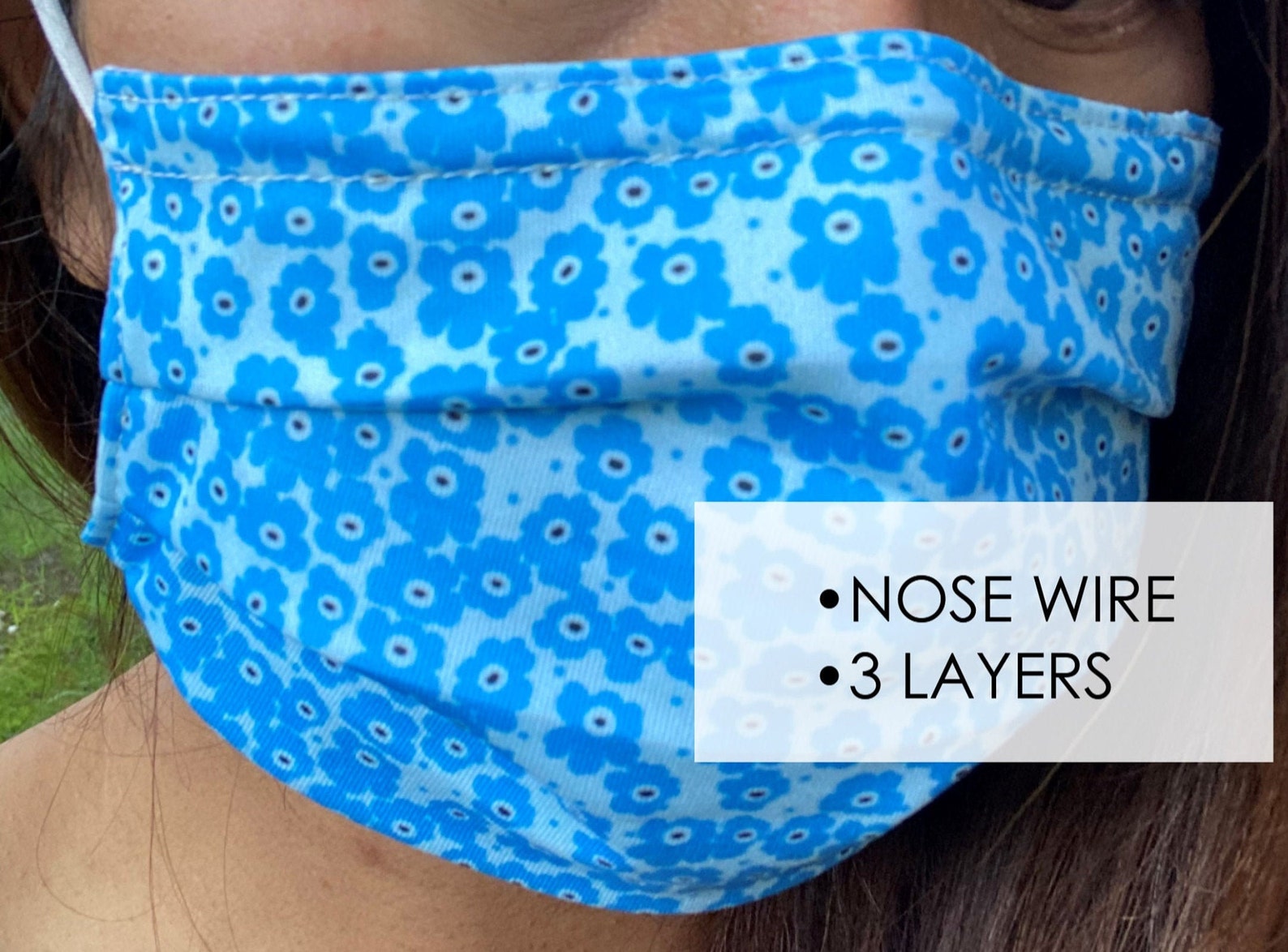 Flower Face Mask- Nose Wire Face Mask - Bouquet Face Mask - 3 Layer ...