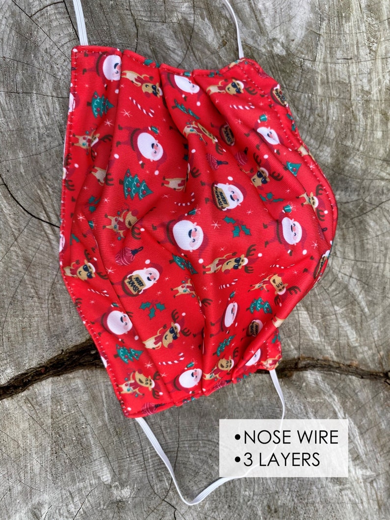 Christmas Face Mask nose Wire Face Mask 3 Layers Face Mask | Etsy