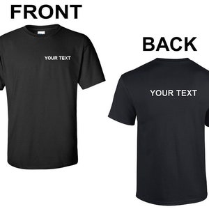 Custom Front & Back Print T-shirt: Personalized Unisex Tee - Etsy