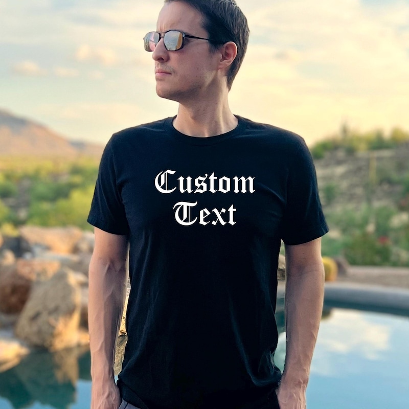 Black T Shirt White Lettering - Etsy