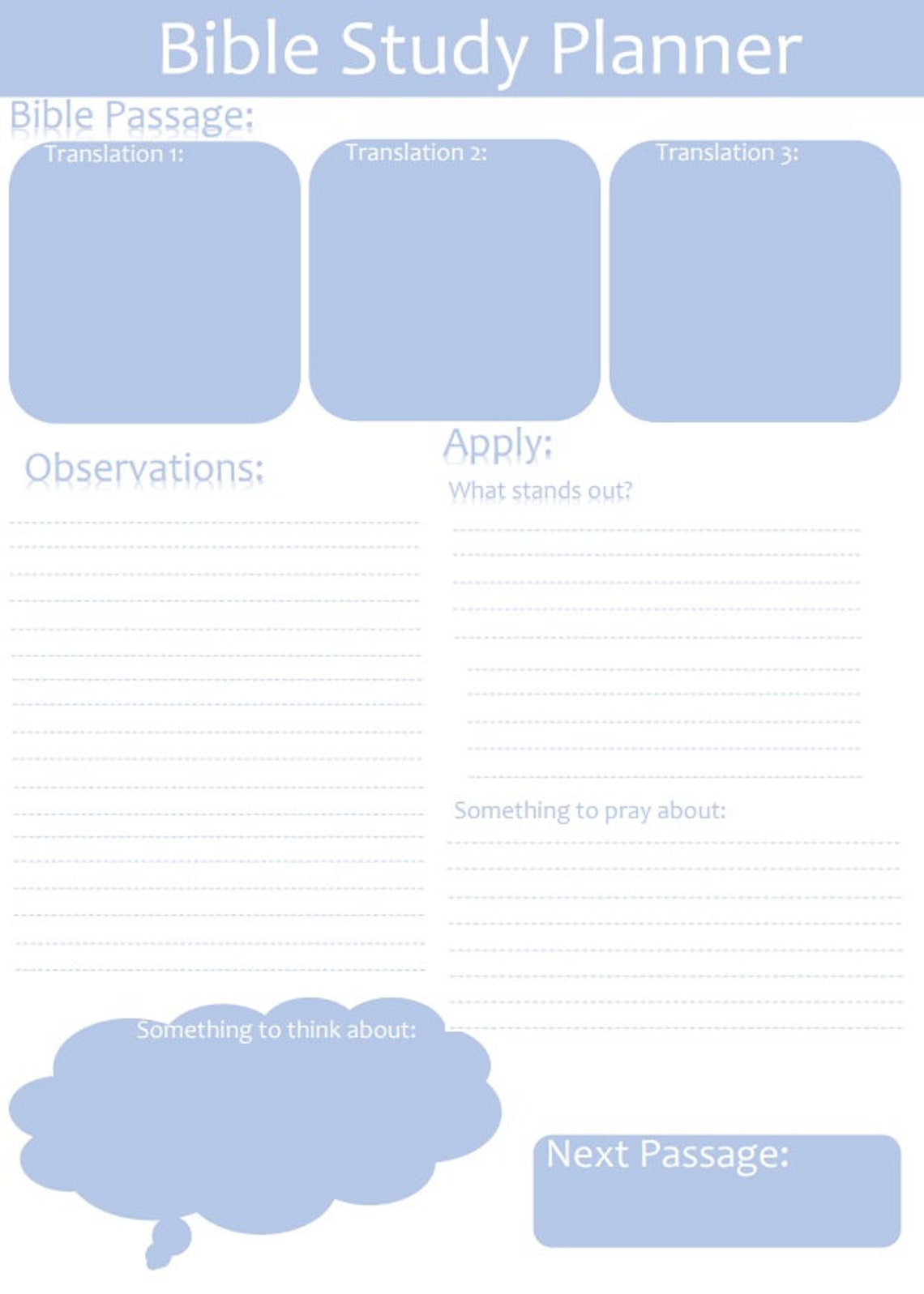 Bible Study Pages - Etsy