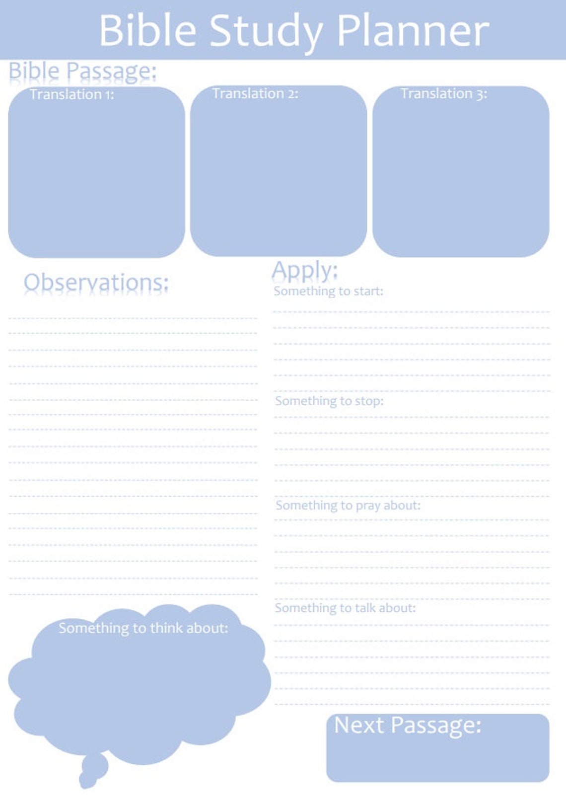 Bible Study Pages | Etsy