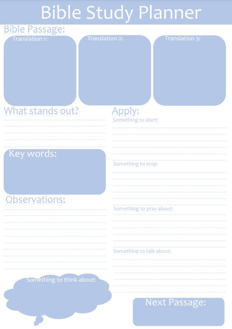 Bible Study Pages - Etsy