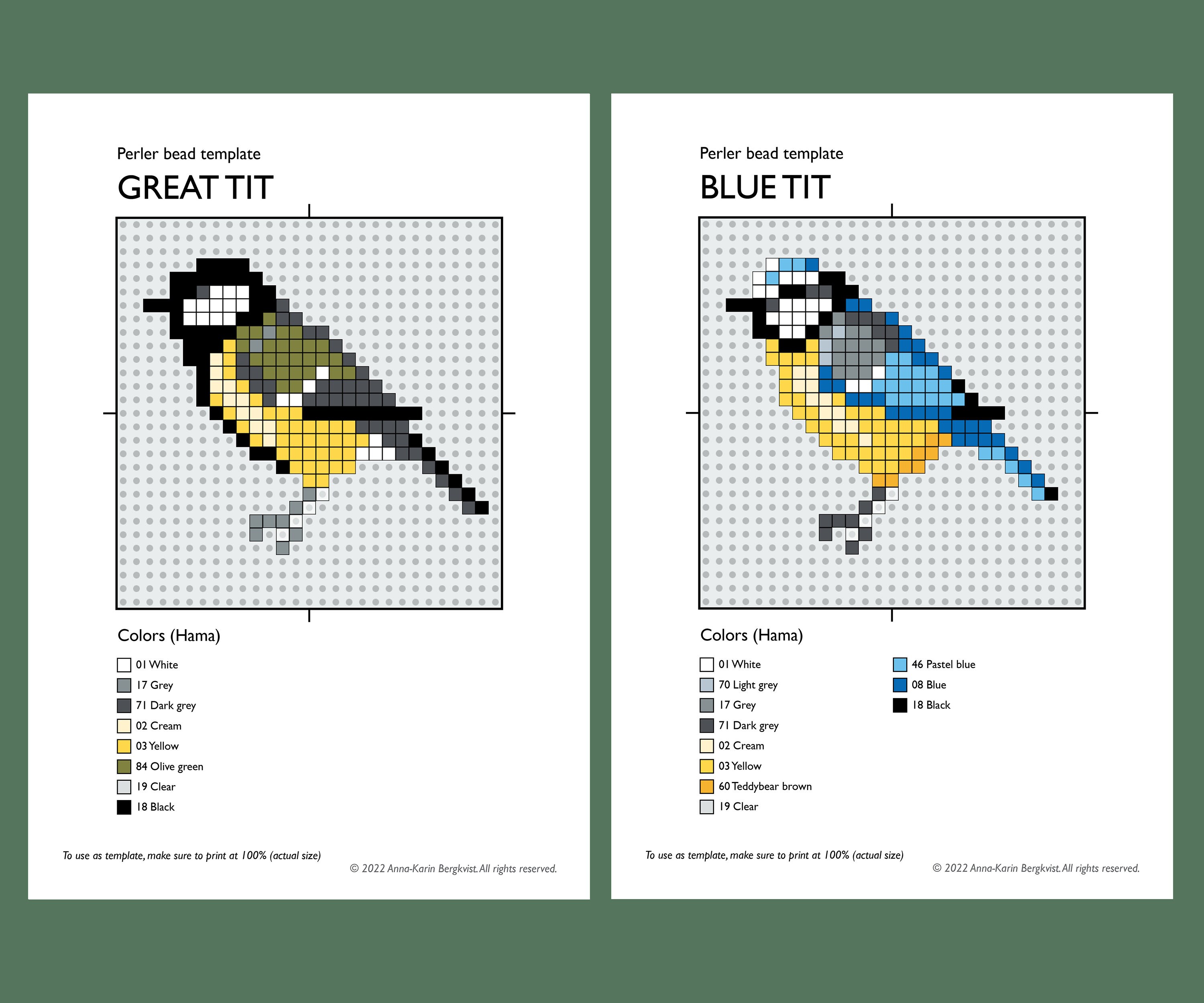 Forest Birds Perler Template - Etsy