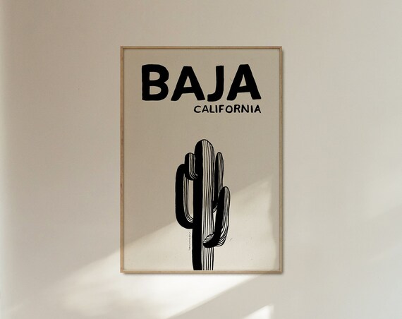 Baja California Giclée Art Print Original Black and Beige - Etsy