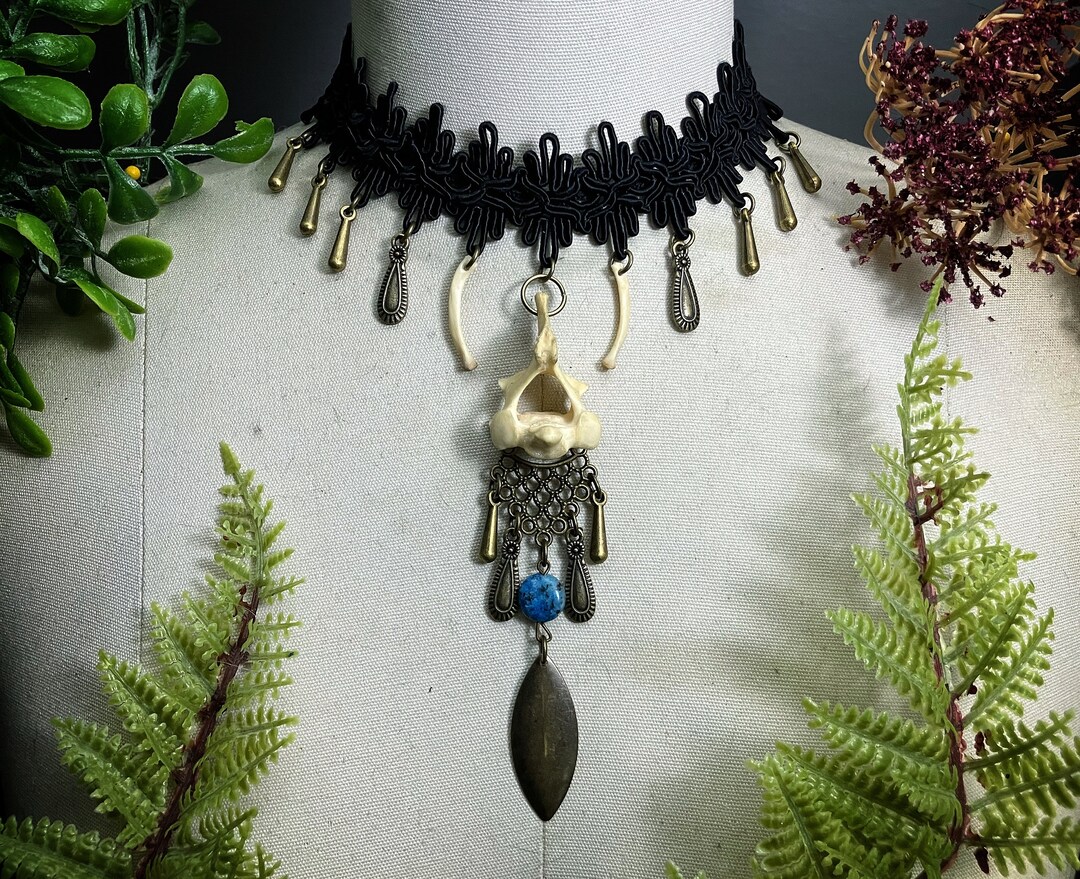 Gothic Choker Beaver Vertebra Muskrat Clavicle Bone and - Etsy