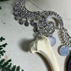 Bone Necklace Fox Humerus Bone, Bobcat Foot Bone and Lepidolite ...