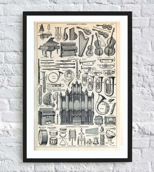 Musical Instruments Print Musical Print Musical Art Wall - Etsy